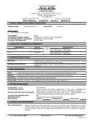 MATERIAL SAFETY DATA SHEETS - Xcel Lubricants