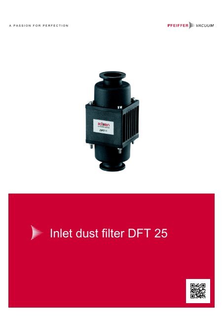 Inlet dust filter DFT 25 - Pfeiffer Vacuum