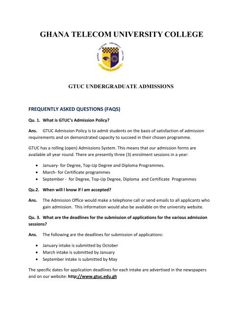 Frequently Asked Questions (FAQs) - GTUC