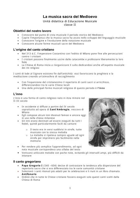 La musica sacra del Medioevo - L'ora di musica