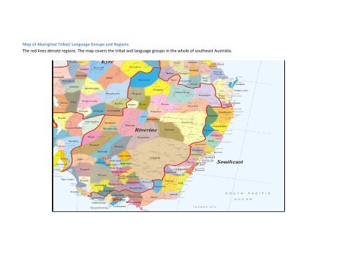Map of Aboriginal Tribal/ Language Groups and Regions ... - Arts NSW