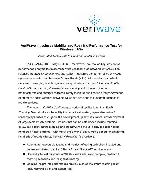 VeriWave Expands in the Asia Ã¢Â€Â“ Pacific Region