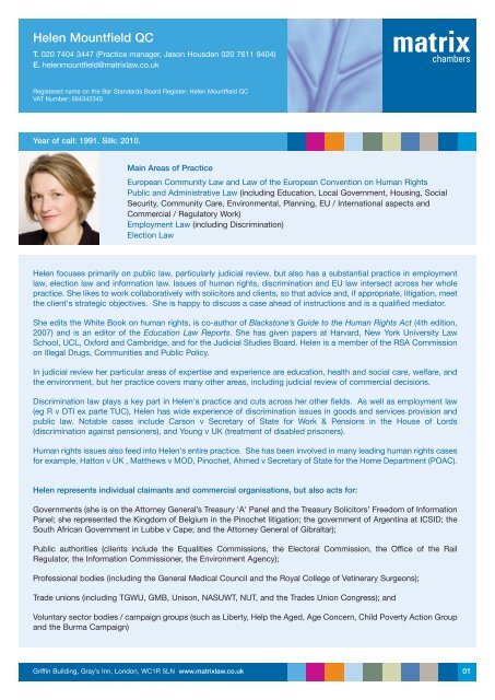 CV - Matrix Chambers