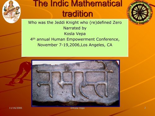 The Indic Mathematical tradition - Indic Studies Foundation