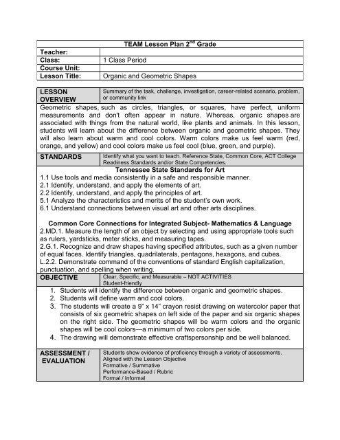 a lesson plan to use in your classroom - Frist Center for the Visual Arts