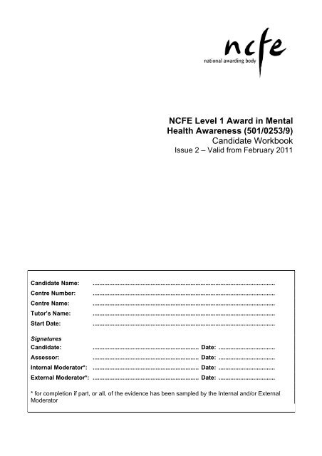 Candidate Workbook - NCFE
