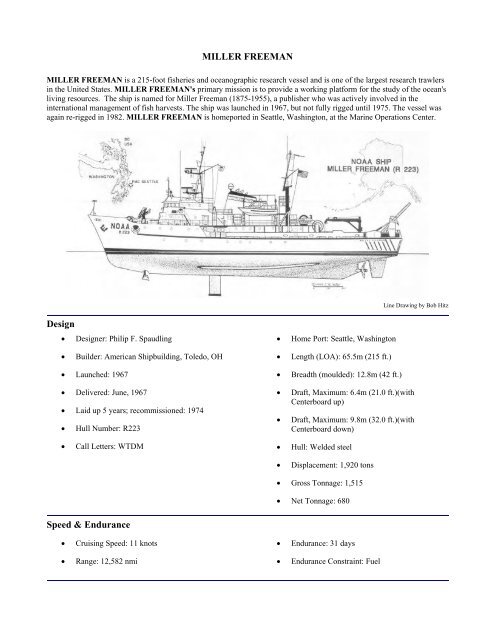 Ship Specifications - NOAA Marine Operations