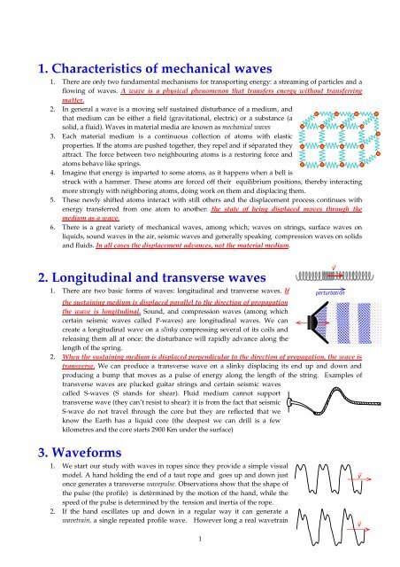 1. Characteristics of mechanical waves 2 ... - francescopoli.net