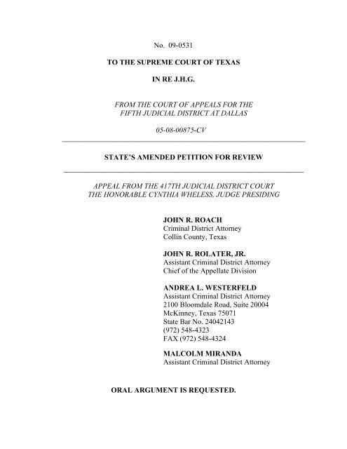 Amended Petition for Review - Filed - Supreme Court of Texas