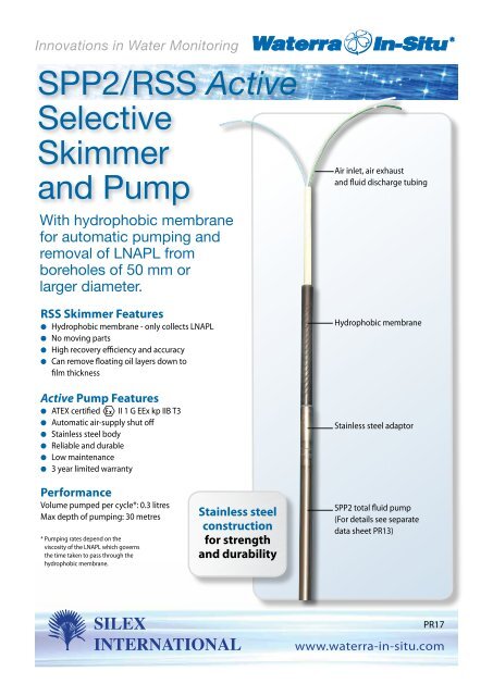 SPP2/RSS Active Selective Skimmer and Pump - Waterra-In-Situ
