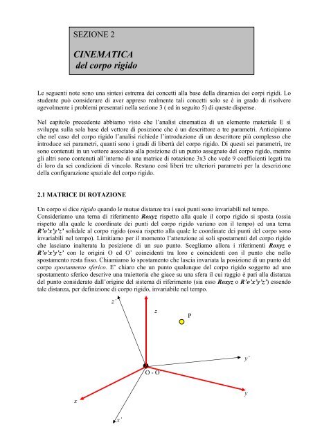 CINEMATICA del corpo rigido