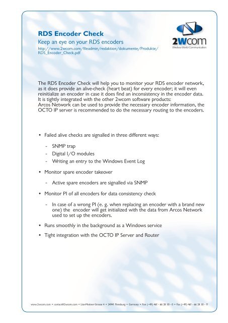 RDS Encoder Check - 2wcom