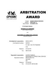 ARBITRATION AWARD - GPSSBC
