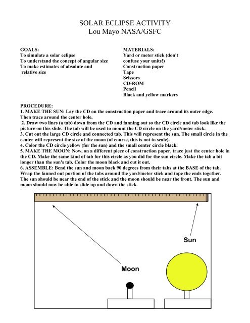 SOLAR ECLIPSE ACTIVITY - NASA