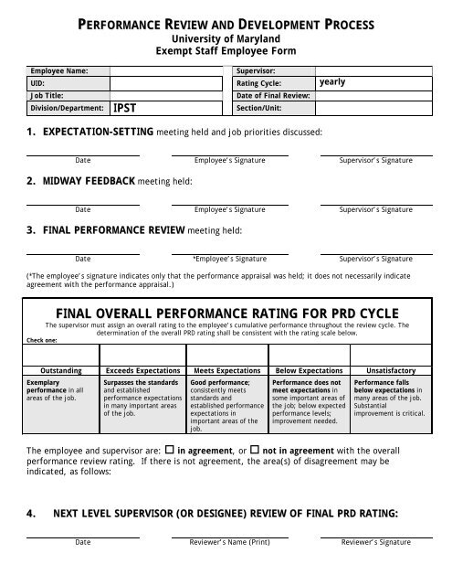 performance review and development process - University of Maryland