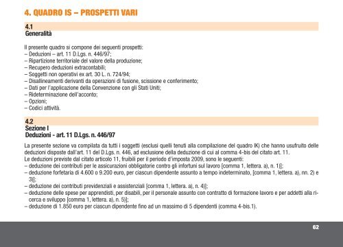 4. QUADRO IS â PROSPETTI VARI - Agenzia delle Entrate