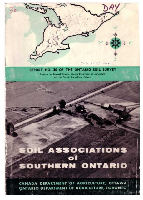 REPORT NO. 30 OF THE ONTARIO SOIL SURVEY