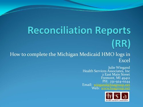 Reconciliation Reports - How to prepare your Medicaid HMO logs