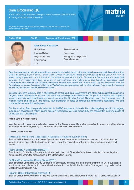 Sam Grodzinski CV 2011.qxp - Matrix Chambers