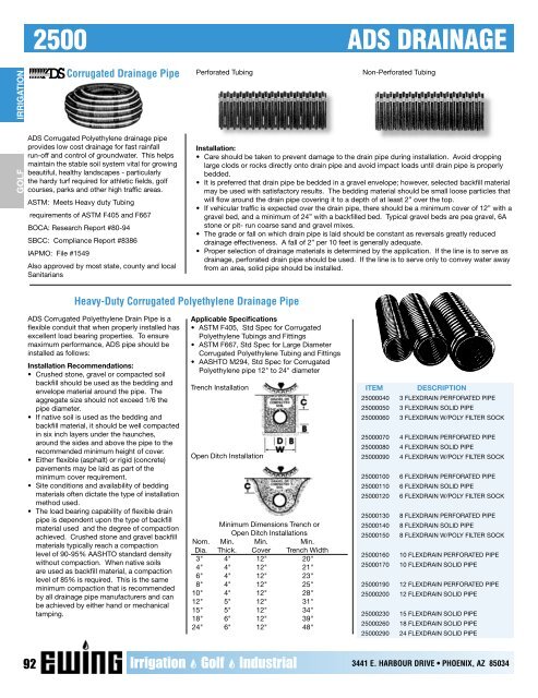 2500 ADS DRAINAGE - Ewing Irrigation