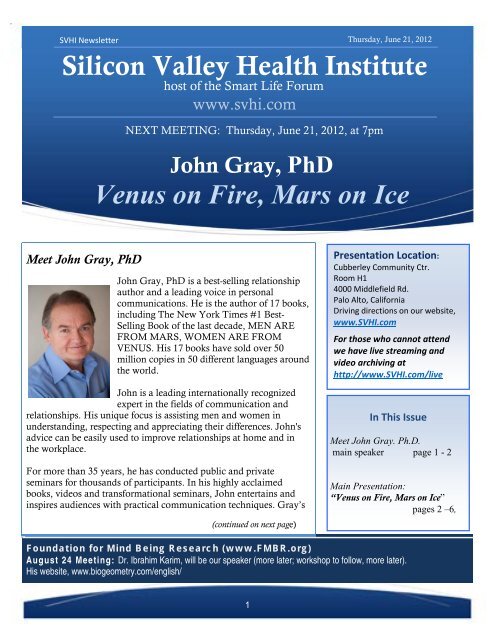 Venus on Fire, Mars on Ice by John Gray, PhD - Silicon Valley ...