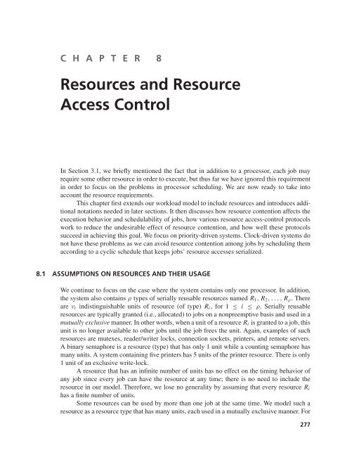 Resources and Resource Access Control