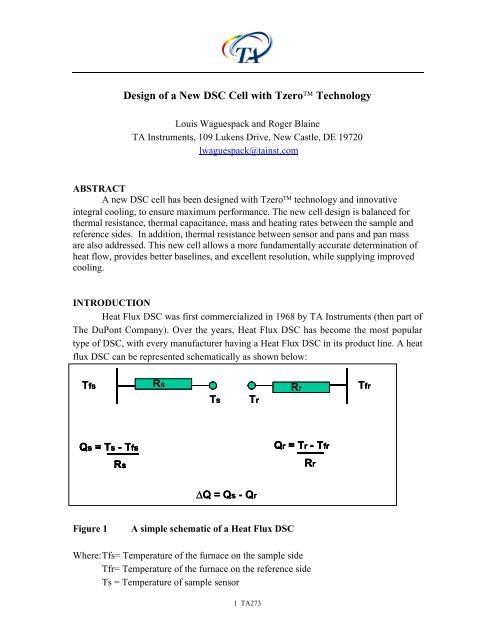 Design of a New DSC Cell with Tzeroâ ¢ Technology - TA Instruments
