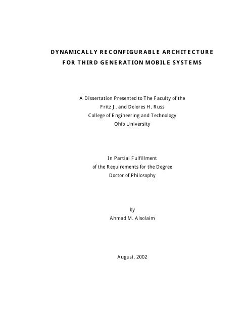 Dynamically Reconfigurable Architecture For Third Generation Mobile