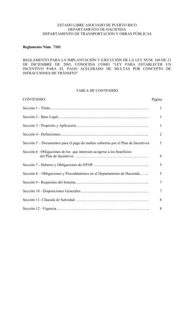 estado libre asociado de puerto rico - Departamento de Hacienda