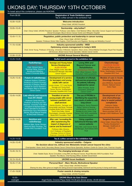 UKONS/BOPA conference - National Cancer Survivorship Initiative