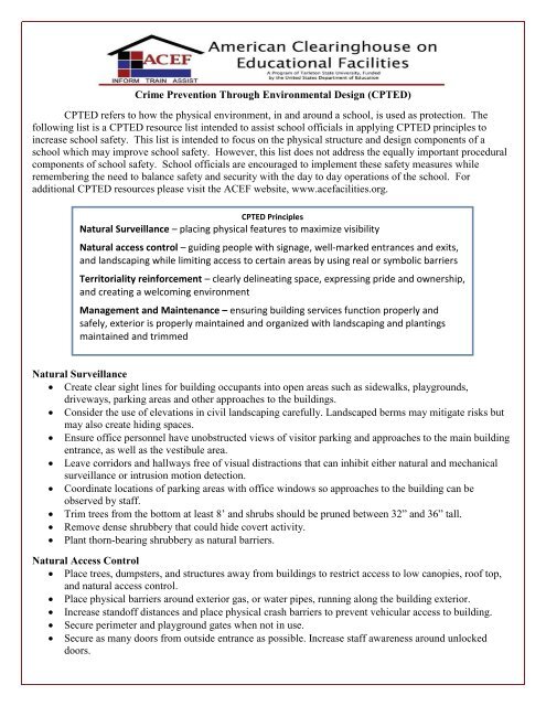 Crime Prevention Through Environmental Design (CPTED) CPTED ...