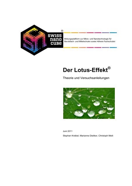 Der Lotus-Effekt - Swiss Nano Cube