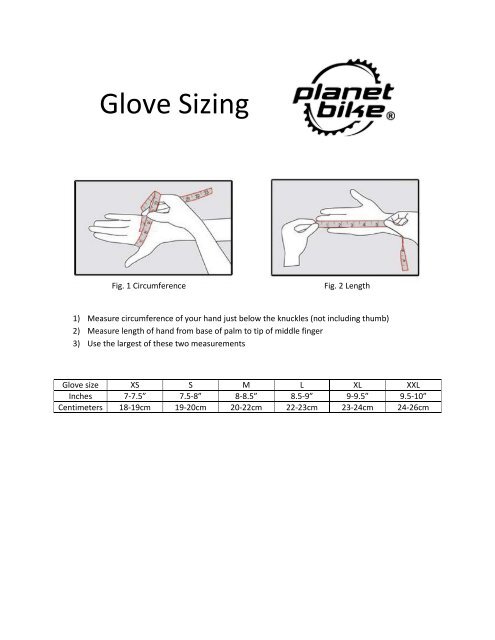 Glove sizing chart.pdf - Planet Bike