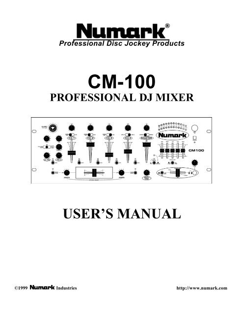 CM100 Manual - Numark