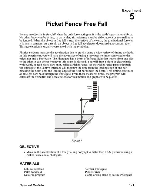 Picket Fence Free Fall - Vernier Software