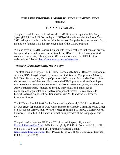 DRILLING INDIVIDUAL MOBILIZATION AUGMENTATION (DIMA ...