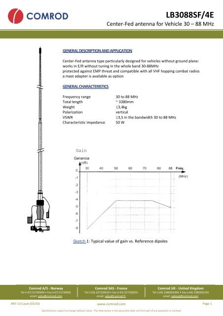 LB3088SF/4E - Comrod
