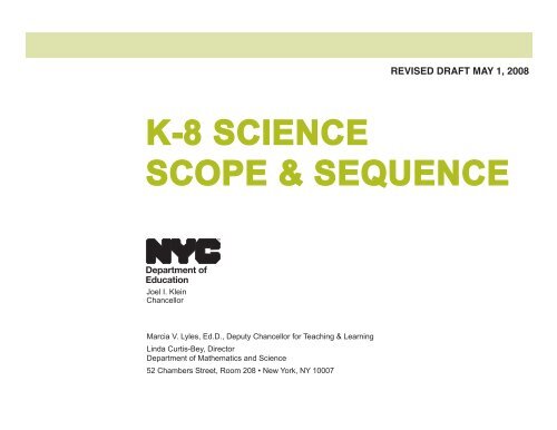 K-8 Science Scope and Sequence - New York Science Teacher