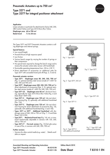 Pneumatic Actuators up to 700 cm² Type 3271 and Type 3277 for ...