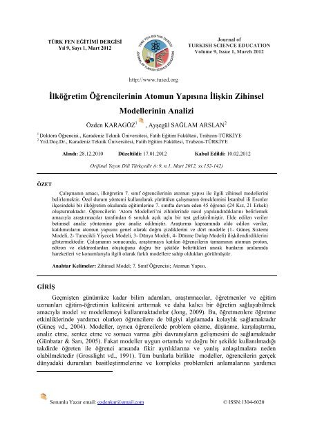 Journal article - Journal of Turkish Science Education