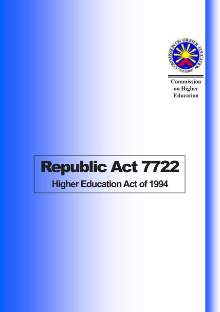 Republic Act 7722 - Commission on Higher Education