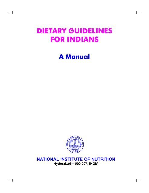 DIETARY GUIDELINES FOR IN