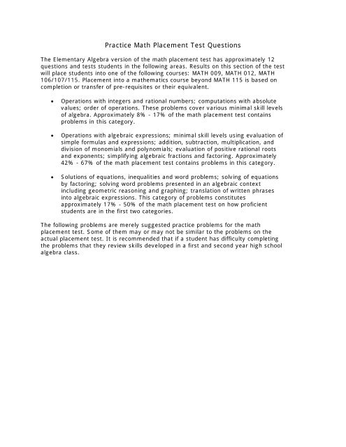 Practice Math Placement Test Questions practice-math-placement-test-questions