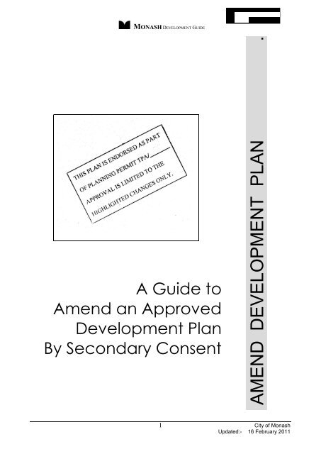 A Guide to Amend an Approved Development Plan - City of Monash