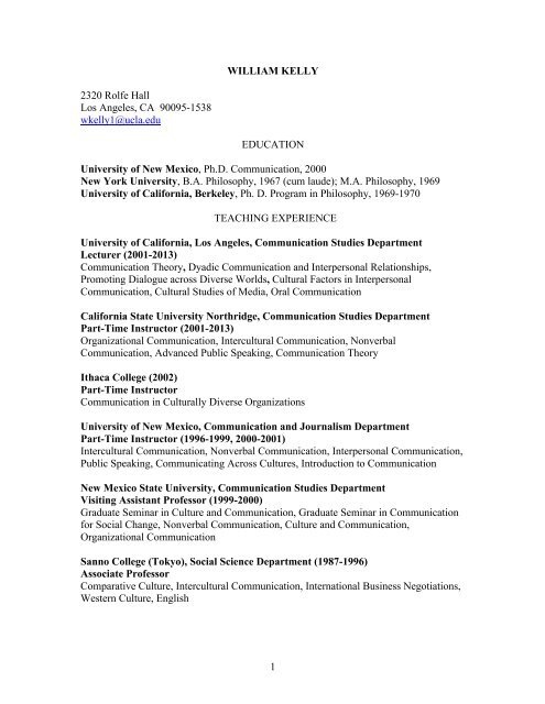 Curriculum Vitae - UCLA Communication Studies