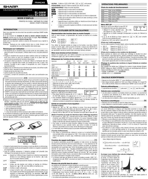 EL-506W EL-546W - Sharp