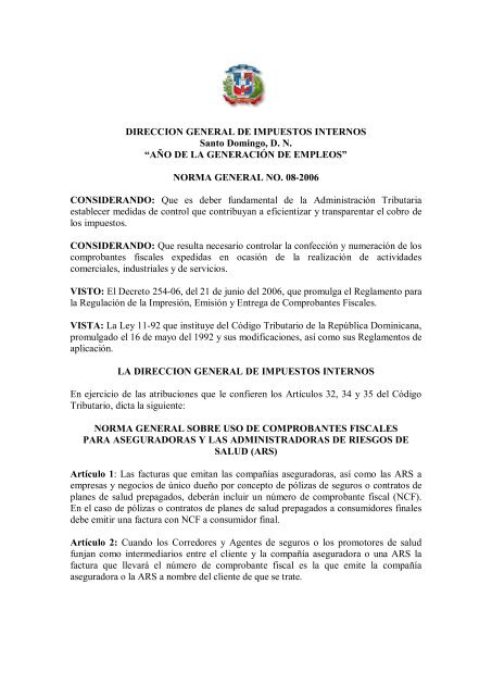 08-06 - Direccion General de Impuestos Internos 08-06 - Direccion General de Impuestos Internos