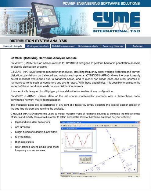CYMDIST(HARMO), Harmonic Analysis Module - Cyme International