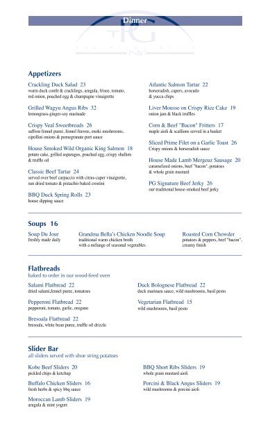 click here for their dinner menu - Great Kosher Restaurants Magazine