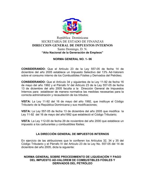 01-06 - Direccion General de Impuestos Internos 01-06 - Direccion General de Impuestos Internos